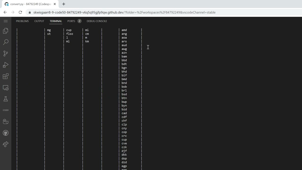 CS50P Final Project -- Conversion Program