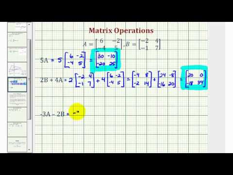 Ex: Matrix Operations – Scalar Multiplication, Addition, and ...