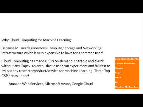 Why Cloud Computing for Machine Learning