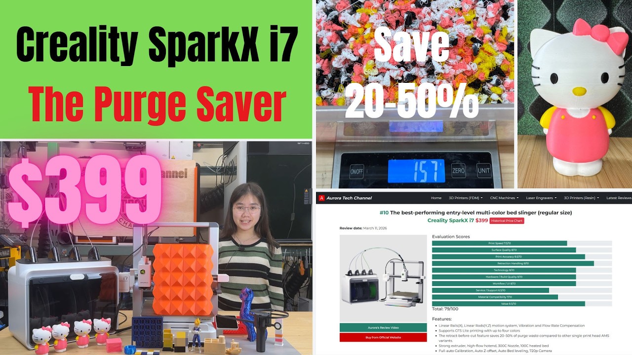 Creality SparkX i7 – The Purge Saver: Saves 20–50% Purge Waste | In-Depth Test (Revised)
