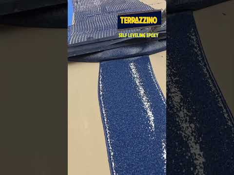 Terrazzino Self leveling epoxy system in Blue! #terrazzino #terrazzo #epoxyfloors #epoxyflooring