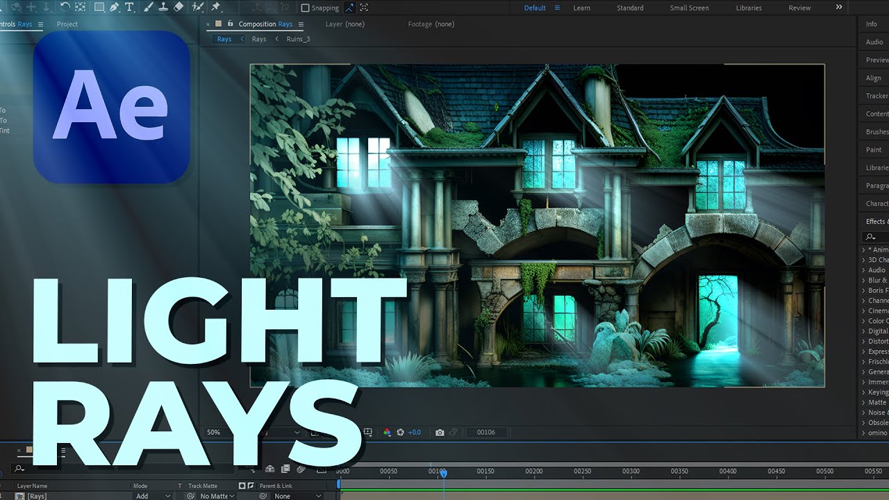 Light Rays (No Plugins) | After Effects Quick Animation Tutorial