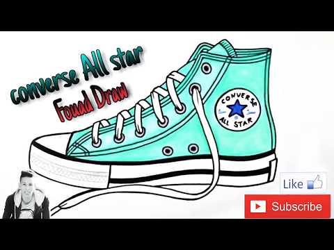 How To Draw Converse Shoes Step by Step – I'm Youtuber – Follow my ...