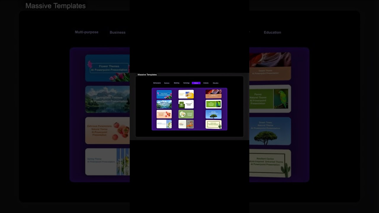 Which AI slideshow builder has the most templates?