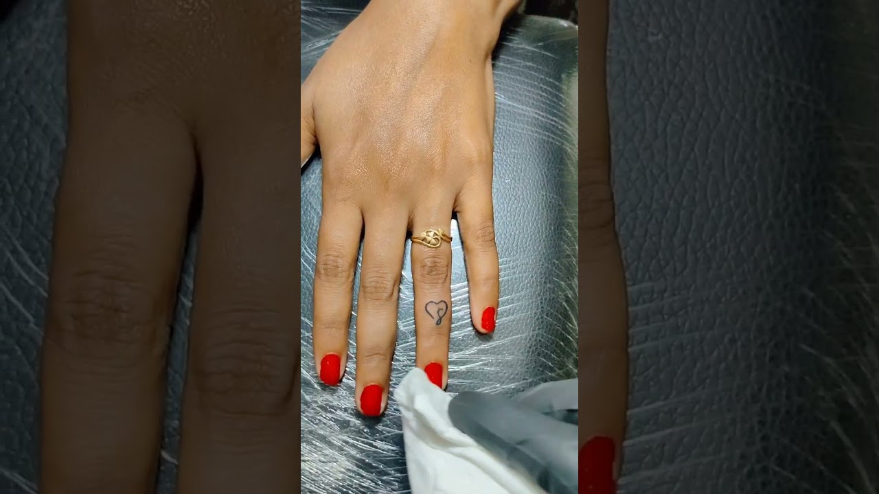 little heart finger tattoo #inked #viral #youtubeshorts #tattoostyle #addicted #tattoos