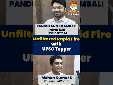 UPSC Topper Faces HILARIOUS Rapid Fire! 😂 | AIR 529 x IASbaba