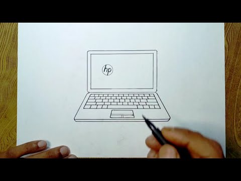 Laptop drawing/ Easy way to draw laptop computer