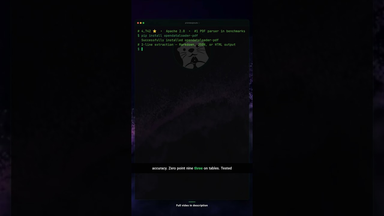 The #1 PDF Parser for AI — OpenDataLoader PDF