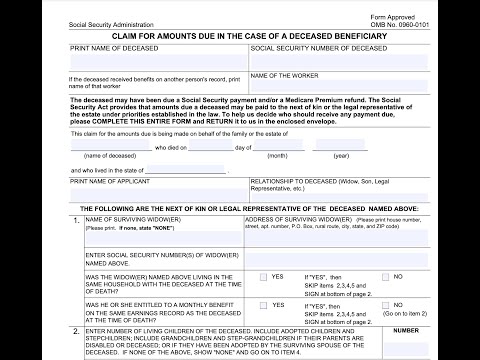 Form SSA 1724 Walkthrough: Claiming money owed to a deceased beneficiary