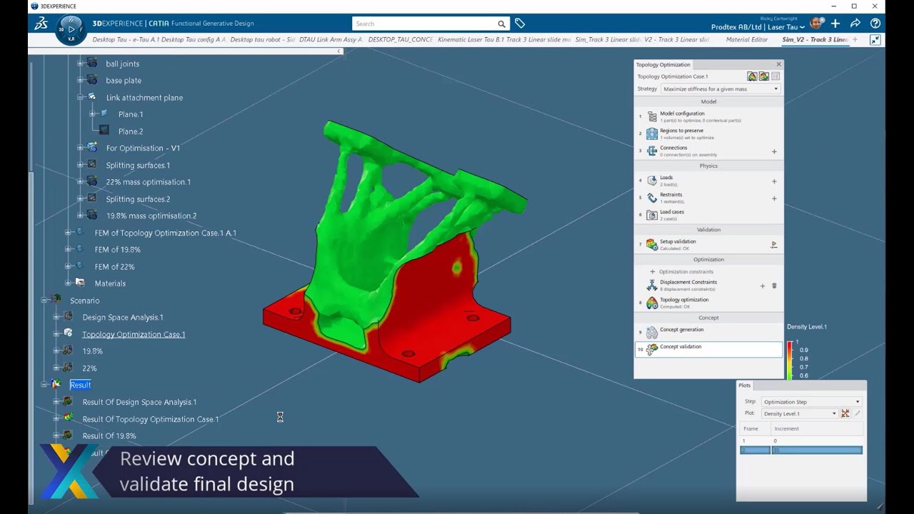 Topology optimisation with 3DEXPERIENCE Functional generative design toolset
