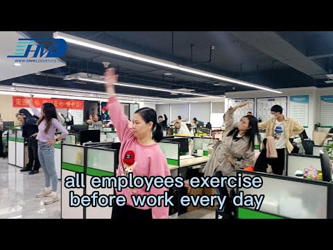 Sunny Worldwide Logistics all employees exercise every day before starting work.