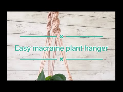 Easy macrame plant hanger.