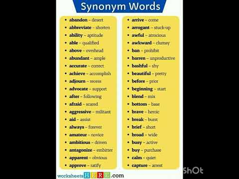 synonym words#english