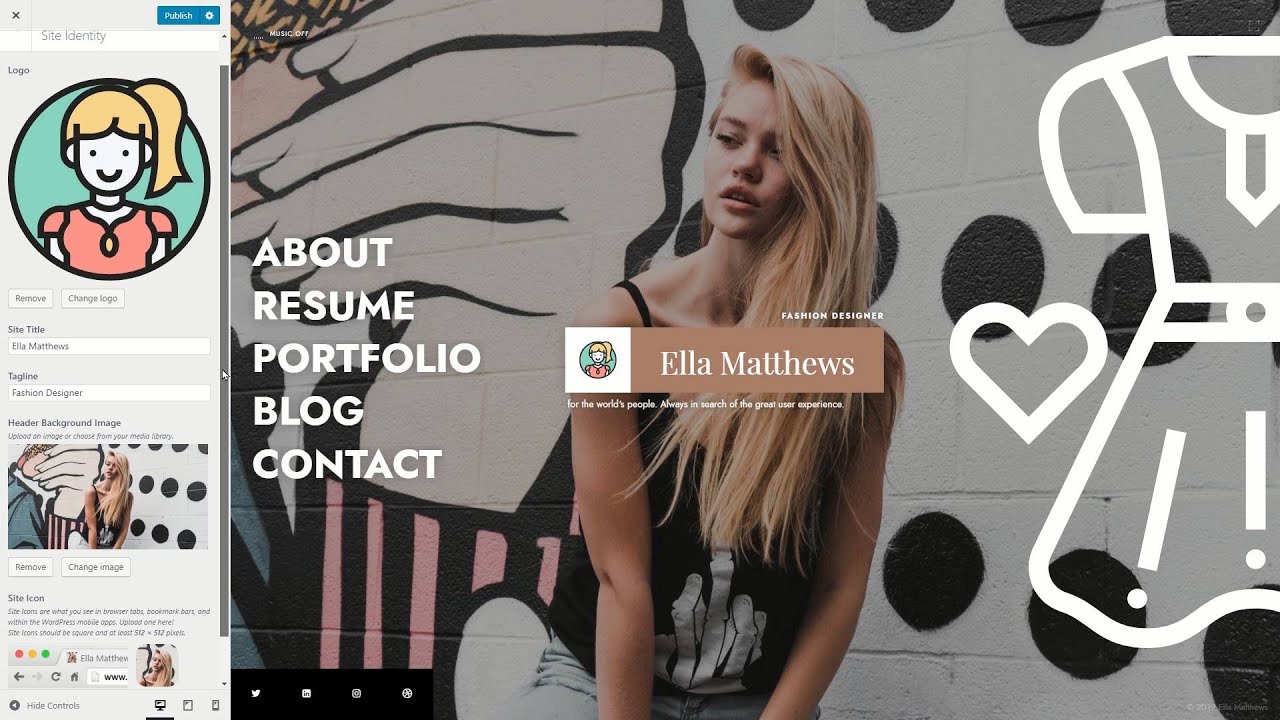 ikonik WordPress Resume & vCard & Portfolio Theme Live Customizer