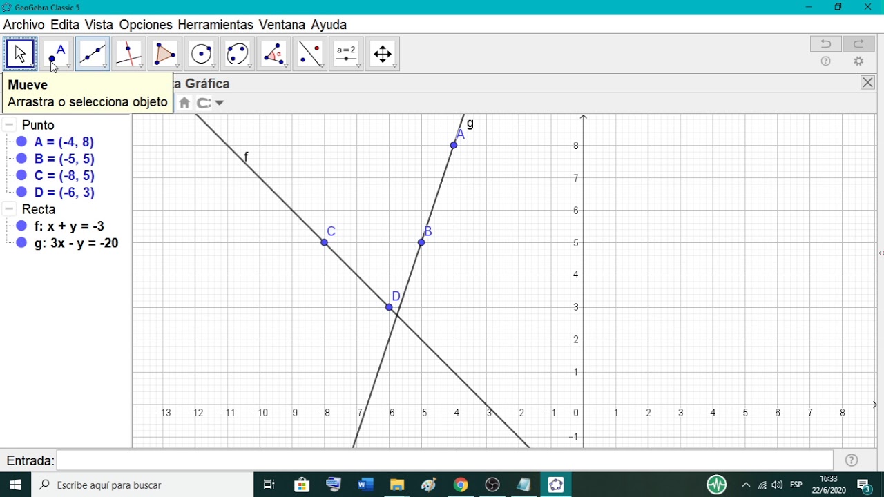 GeoGebra: Herramienta recta