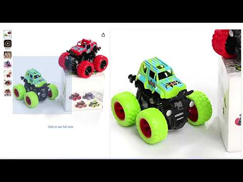 Storio Pack of 2 4x4 Friction Powered Mini Monster Trucks