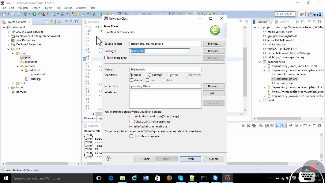 JSF 2.X HelloWorld Application using maven