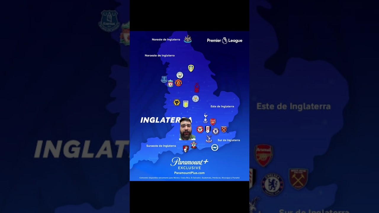 El mapa de Inglaterra y sus equipos de futbol #futbol #premierleague  #Liverpool #Inglaterra #Europa