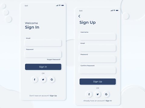 Neumorphism splash screen and login ui design in android studio | Видео