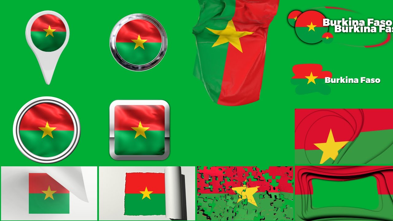 Cameroon Multi Flag PACK Green Screen + Alpha