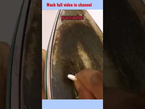 how to clean burned iron using panadol 😊👍@easyfunnytech1791 #experiment #iron