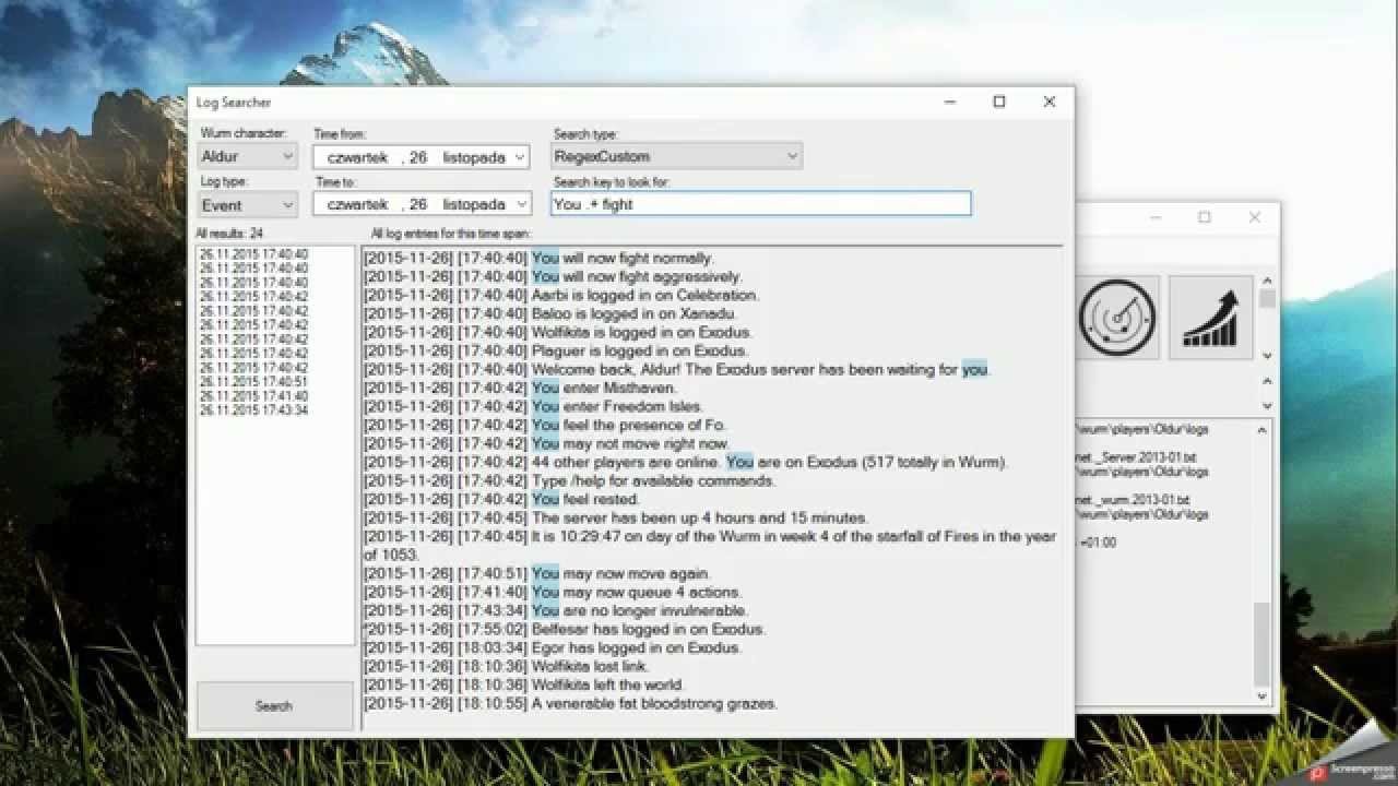 Wurm Assistant 3 - Log Searcher