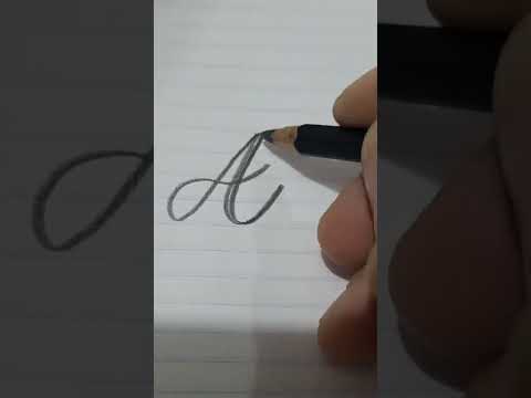 Como fazer letra A cursiva maiúscula e minúscula arte caligrafia com lápis