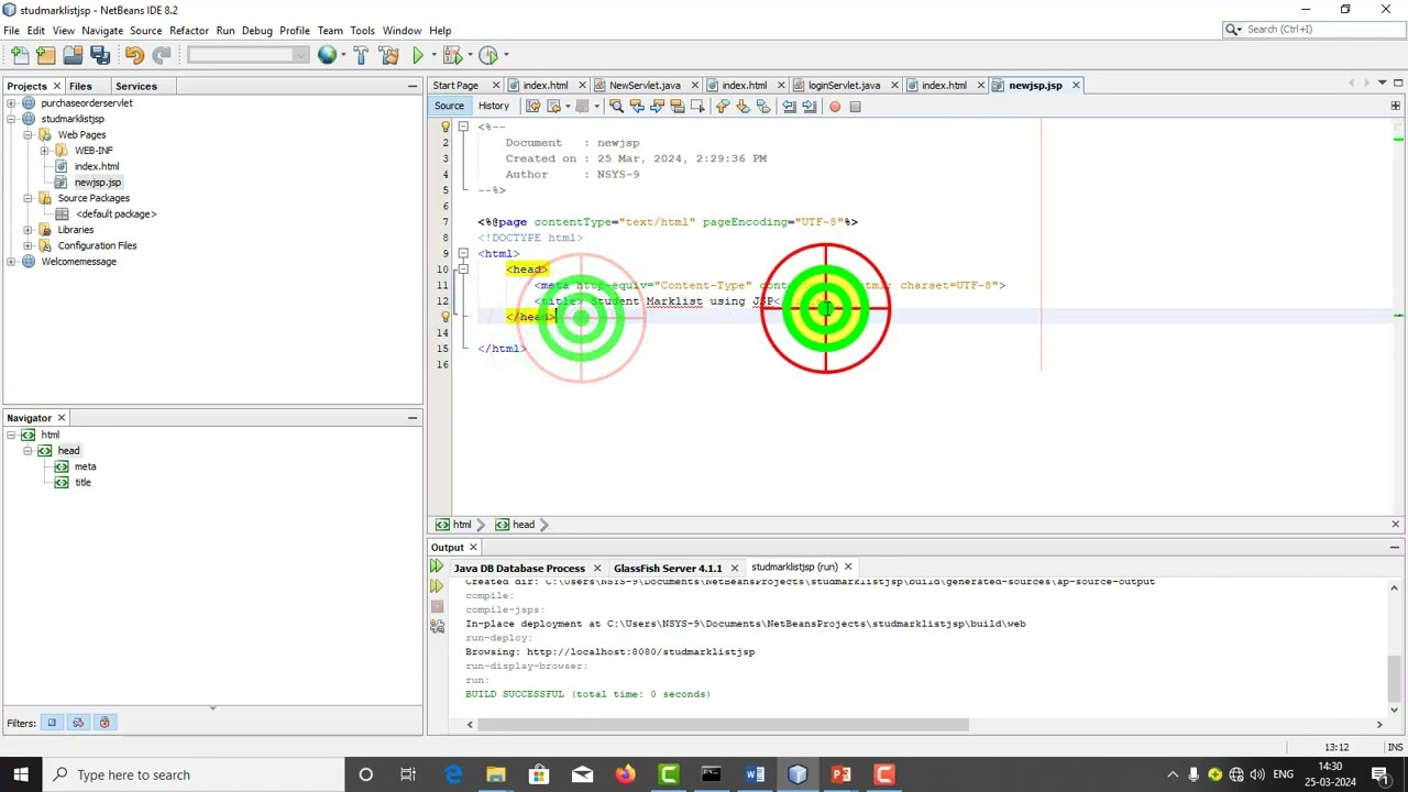 Advanced Java Programming Lab-03. Program for calculate percentage of marks of a student using JSP.