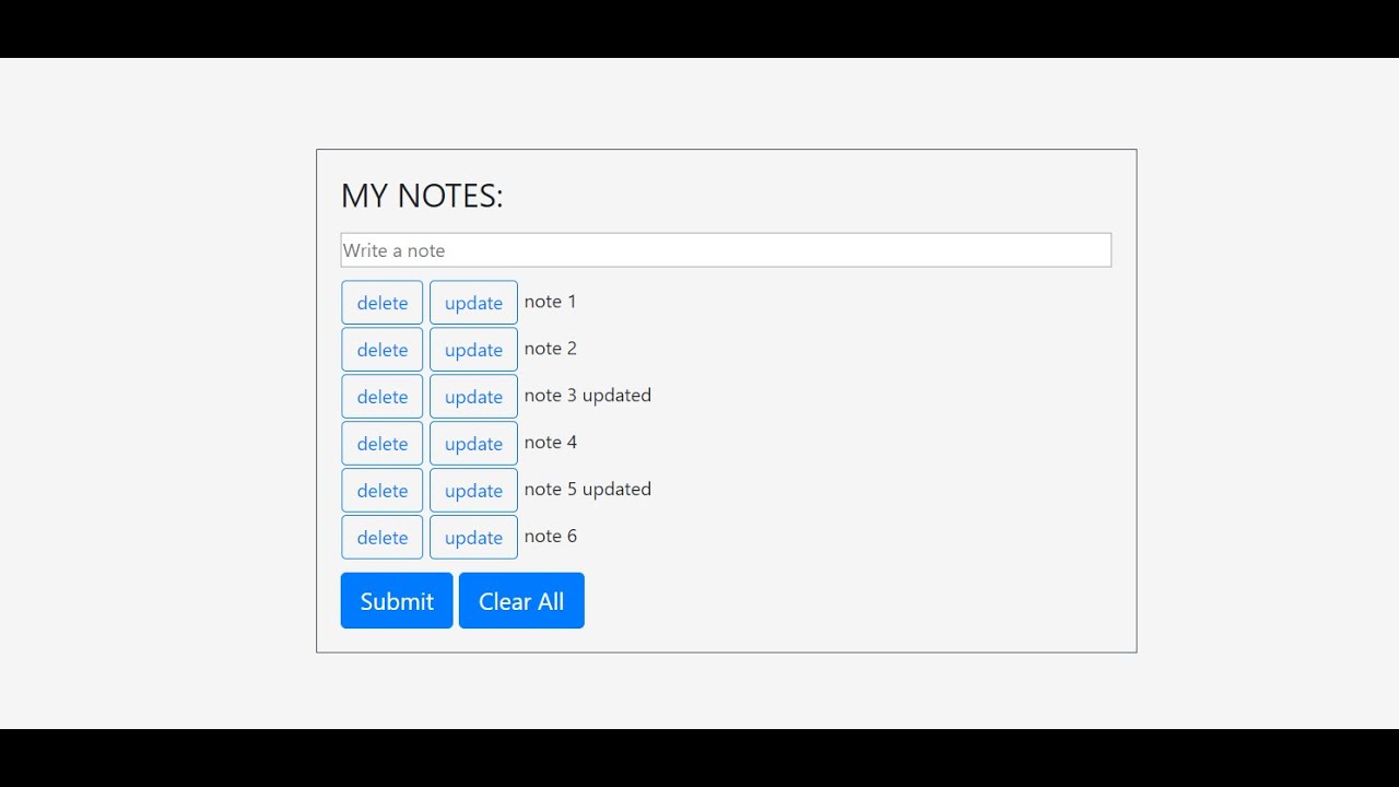 Simple Note App In JavaScript With Source Code | Source Code & Projects