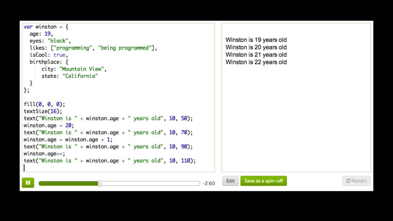 Modifying Objects | Computer Programming | Khan Academy