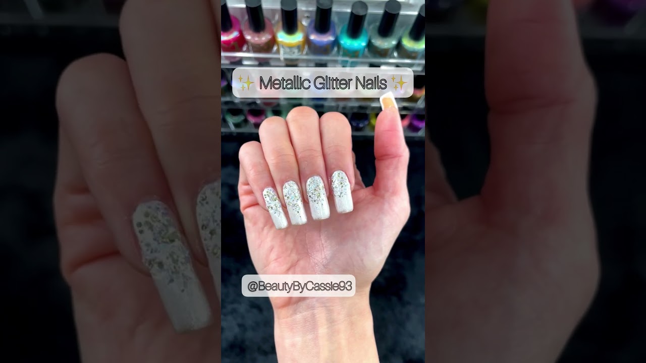 Metallic Glitter Nails😍 #nailpolish #opi #colorclub #glitternails #glazeddonut #naturalnails #nails