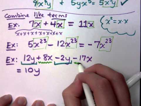 Combining Like Terms - Definition & Examples - Expii
