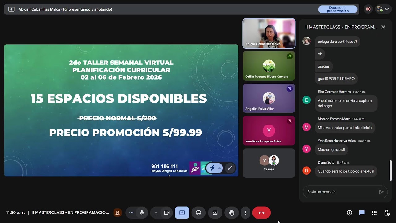 II MASTERCLASS - PROGRAMA CURRICULAR