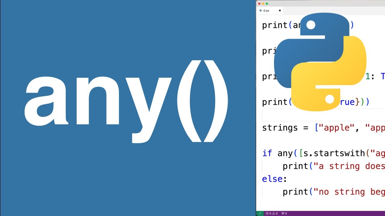 any() Built-In Function With Examples | Python Tutorial