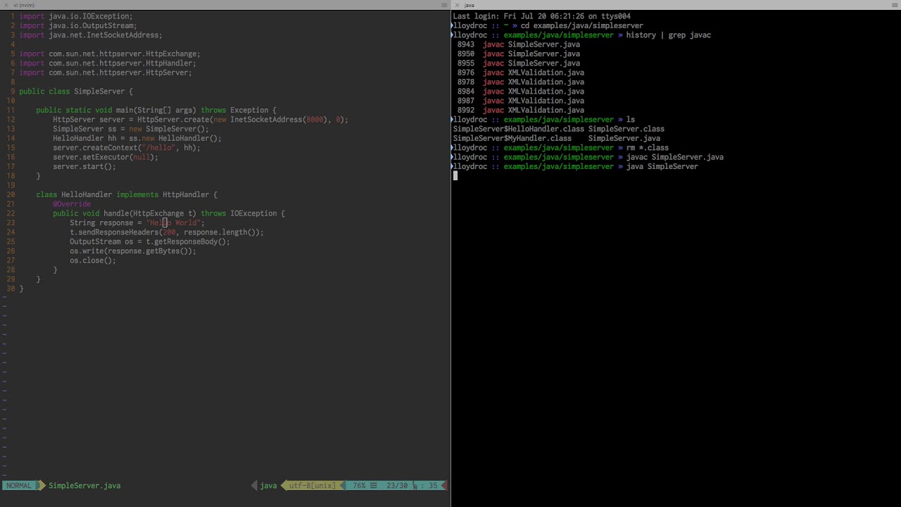 Simple Java HTTP Server for Microservices Built into Java SE