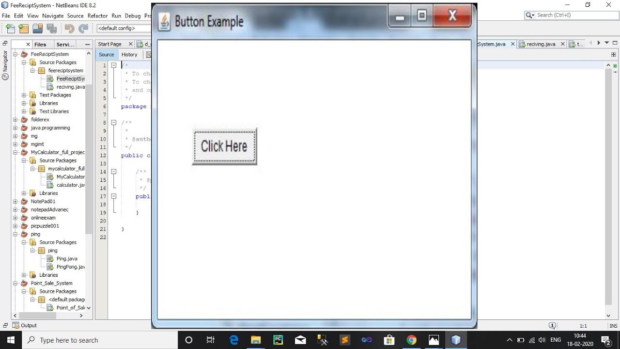 JAVA AWT (Button) code  example program