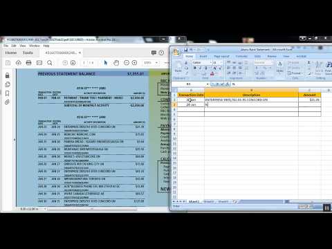 Bank Statement PDF to Spreadsheet