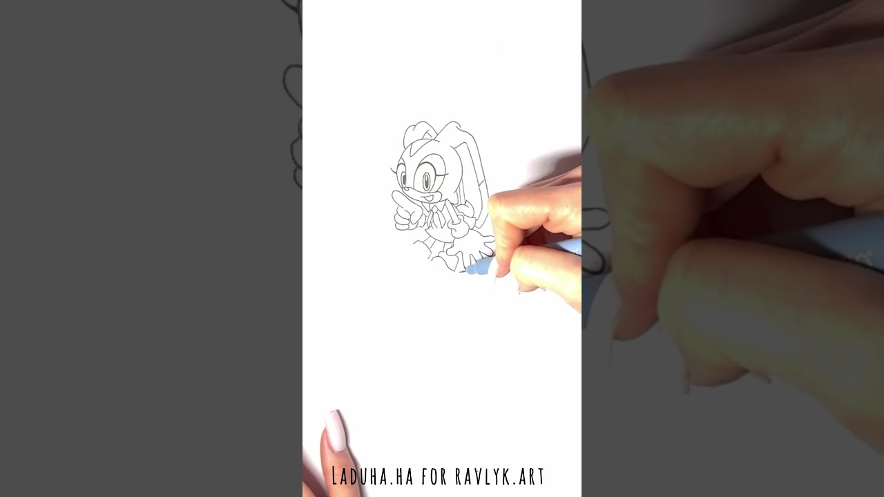 🐇✨ Create Cream the Rabbit Art 🎨 Quick Sonic Drawing ▶️🌀#shorts #drawing #RavlykArt