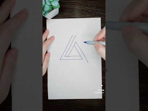 How to draw an impossible triangle or a penrose tribar | Doodle Pattern | Drawing Tutorials