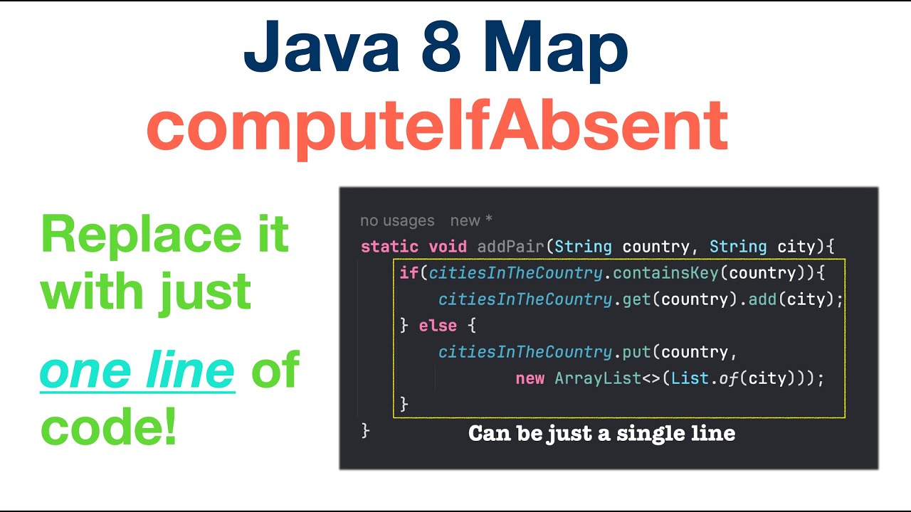 Java 8 | Clean Code | How to use computeIfAbsent method to prepare multi-value HashMap?