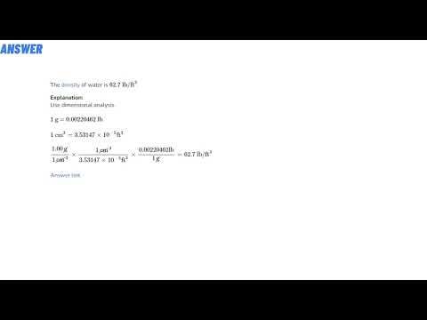 The density of water is 1.00 g/cm3. What is this density in lb/ft3?