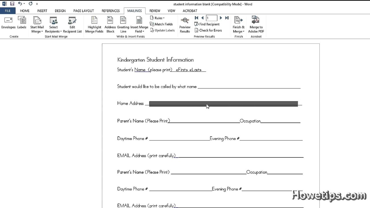 Creating Student Information Sheets
