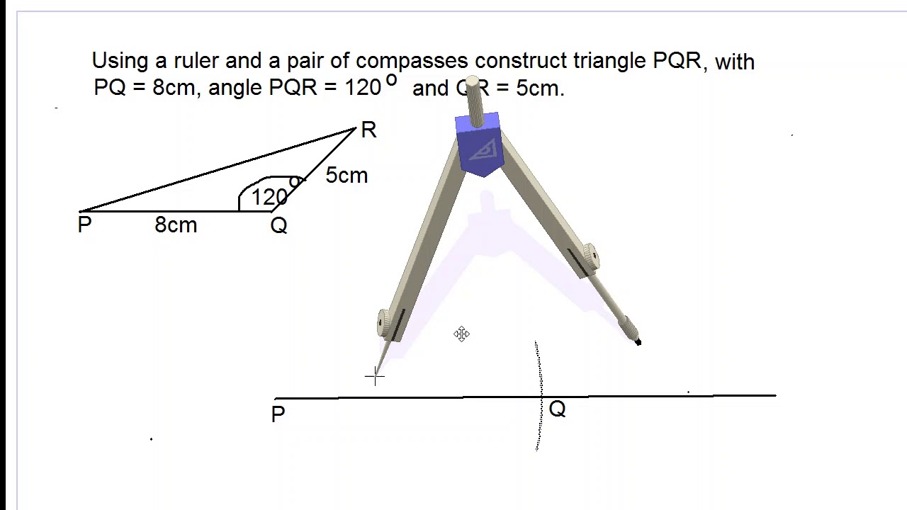 constructing a triangle with a 120 degree angle