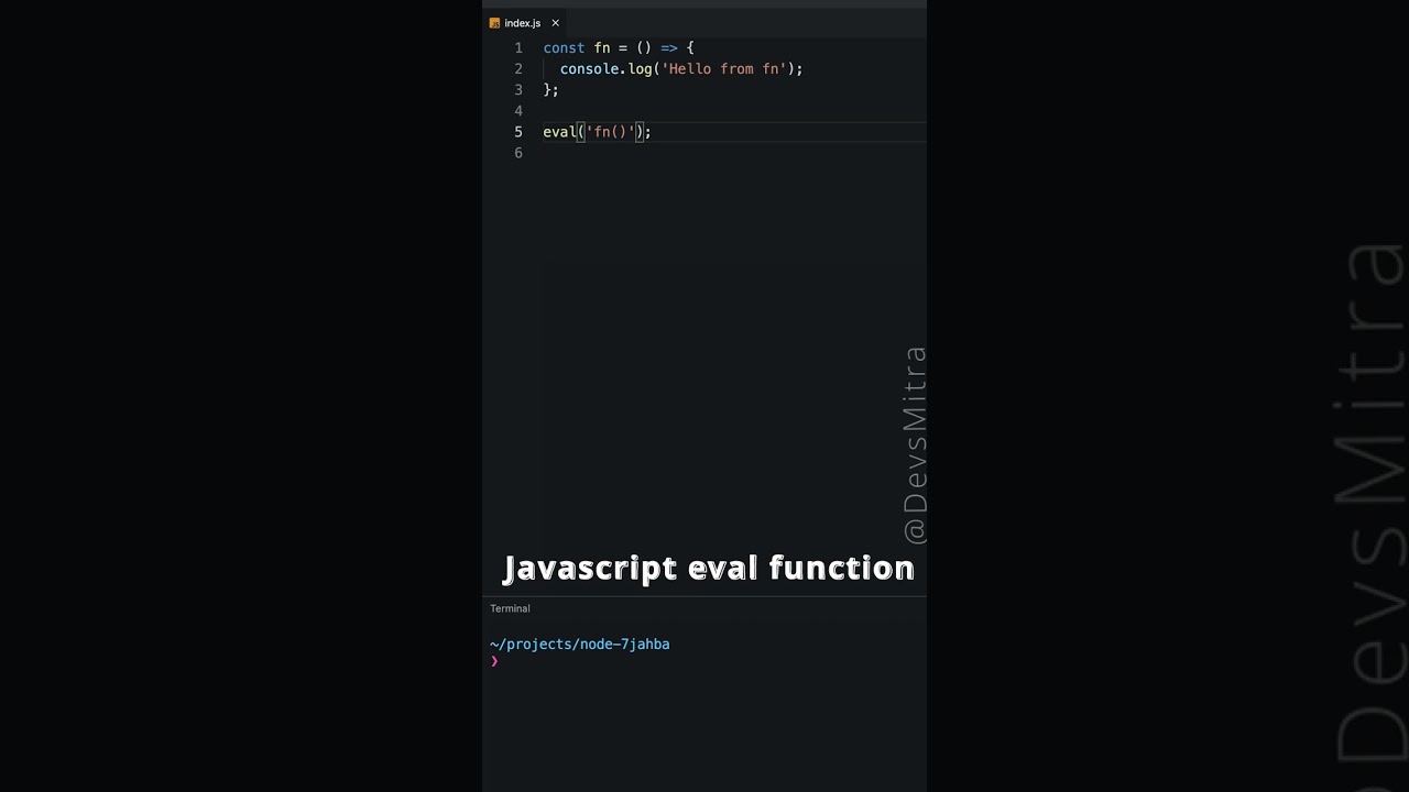 Javascript Eval function #shorts #javascript