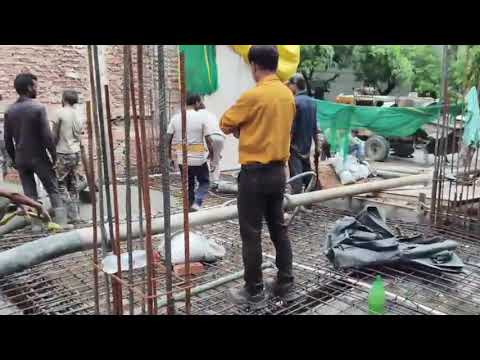 RMC concrete pumping machine // Roof sleb casting M-25 concrete work