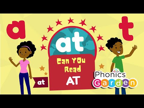 AT | Word Family Jazz | Rhyming Words | Phonics Garden