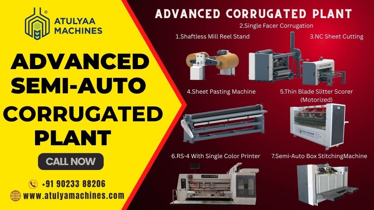 ADVANCE SEMI-AUTOMATIC CORRUGATED BOX MAKING MACHINE | HIGH SPEED CORRUGATED BOX MAKING PLANT