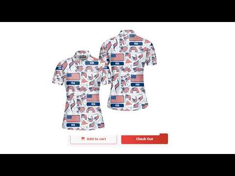 American Flag Polo Shirt For Women