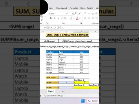 Excel sum formula #excel #sum #simple #learn #formula #ai #sumif #sumifs #learn #automation #macro
