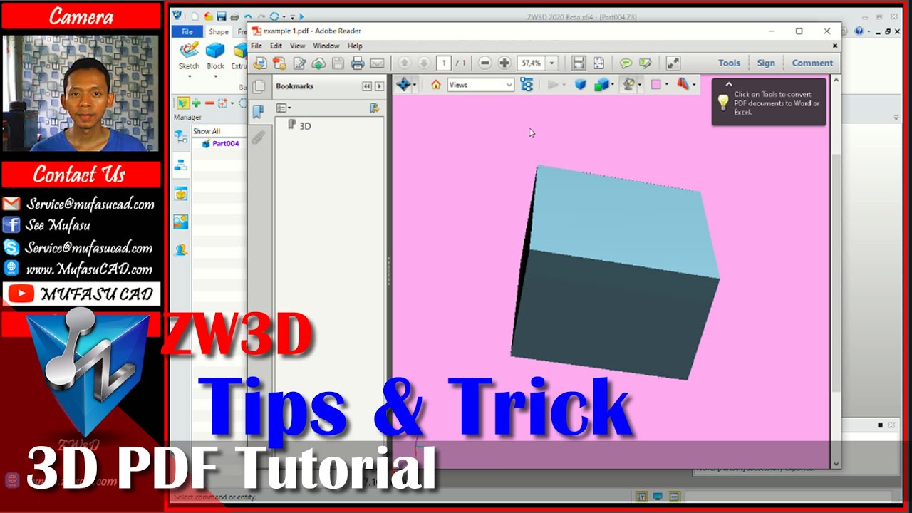 ZW3D Create 3D Model In Pdf File